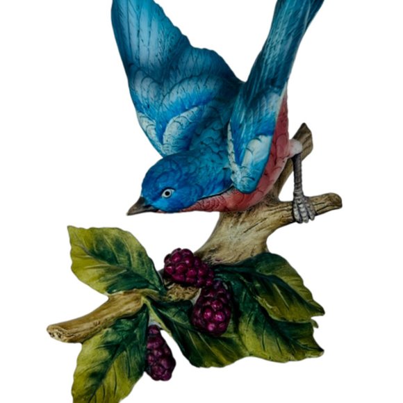 Lefton | Accents | Lefton Bluebird Porcelain Berries Figurine Blue Bird ...